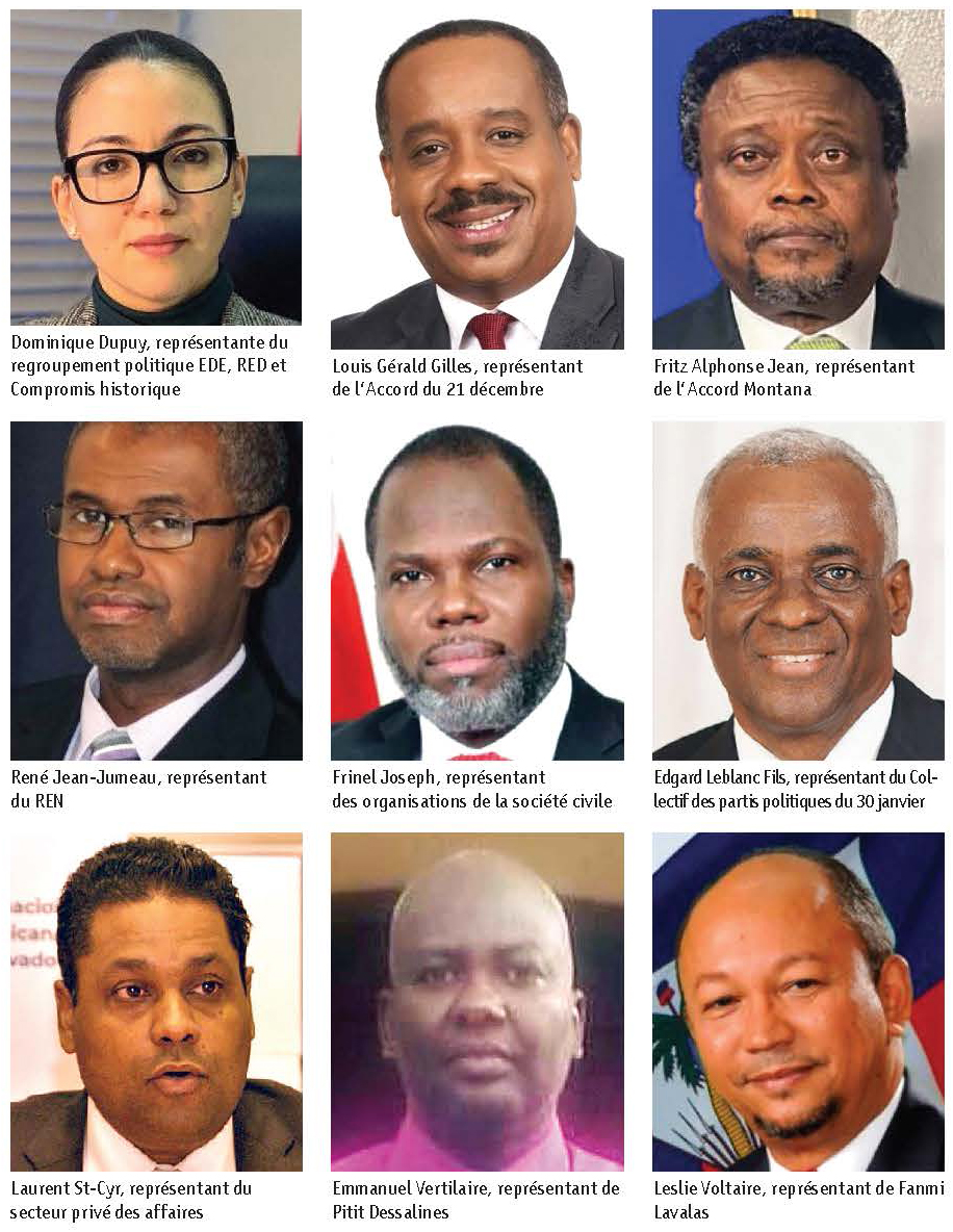 The members of the Haitian Presidential Transitional Council chosen ...